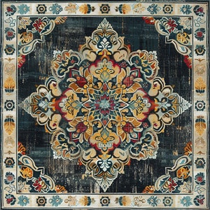 Palace Large Rug, Yellow Floral Rug, Bedroom Area Rug, Contemporary Rug ...