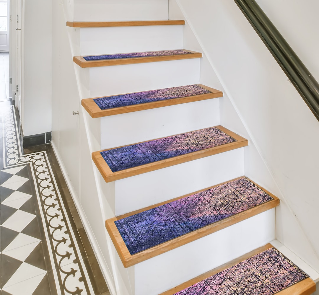 Stair Tread Pack, Outdoor Runner, Washable Rug, Wooden Stair Rug, Print ...