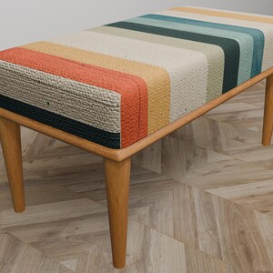 Kitchen Nook Bench, Striped Bench, Retro Bench, Hallway Bench, End of ...