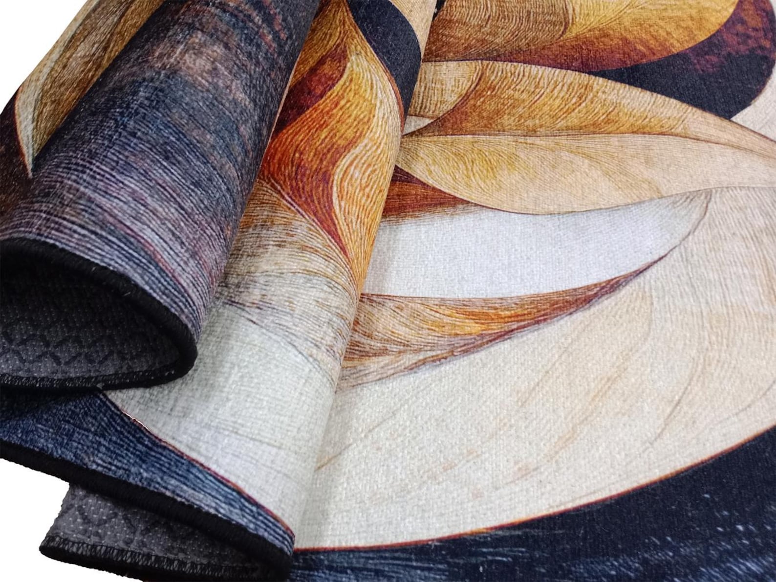 Leaf Pattern Area Rug, Contemporary Art Print, Rug for Corridor, Earth ...