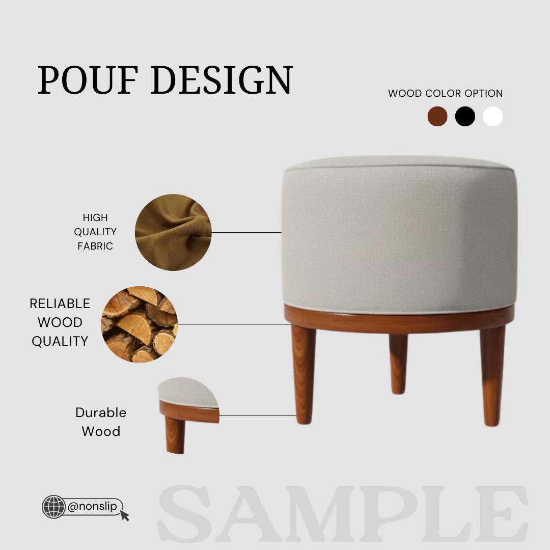 Cat Pattern Round Pouf, Cute Design Bench, Colorful Footstool, Elegance ...