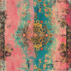 Faded Design Rug, Rustic Oversize Rug, Dressing Room Rug, Digital ...