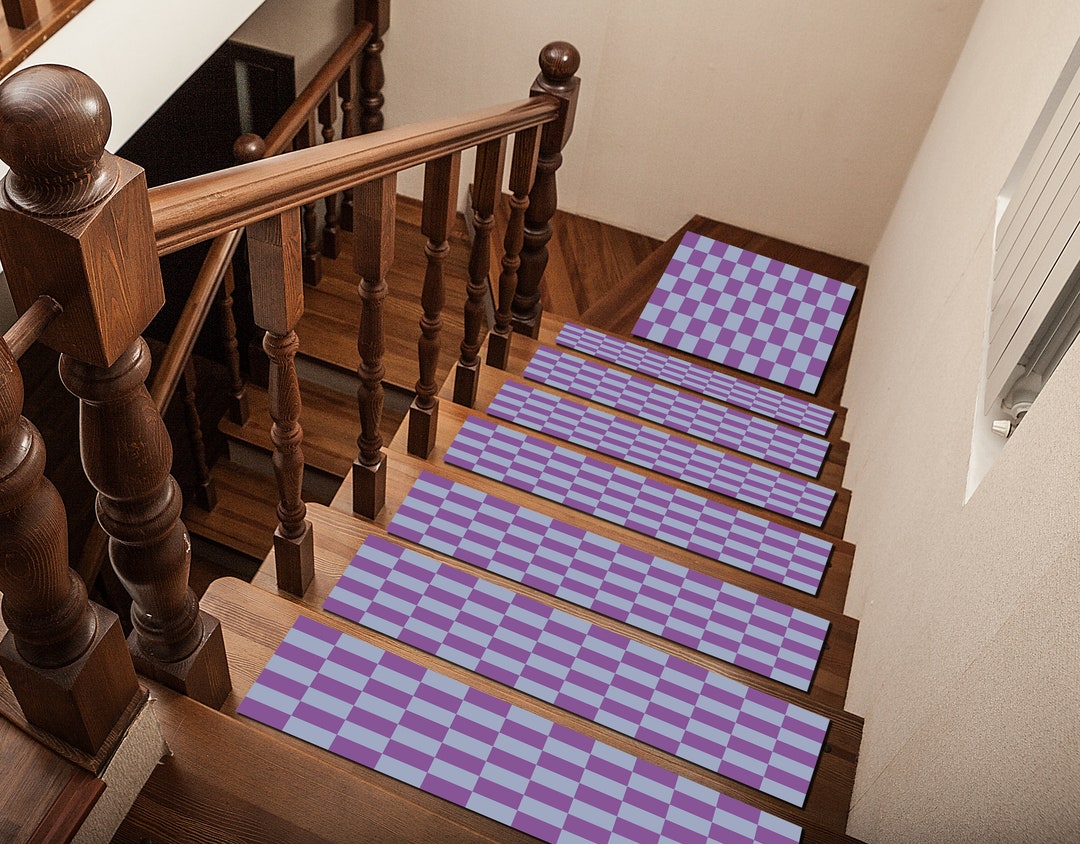 Purple Stair Tread, 8x30 Stair Runner, Boho Wall Decoration, Stair ...
