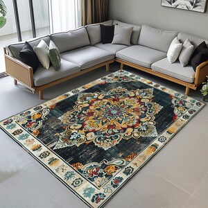 Palace Large Rug, Yellow Floral Rug, Bedroom Area Rug, Contemporary Rug ...
