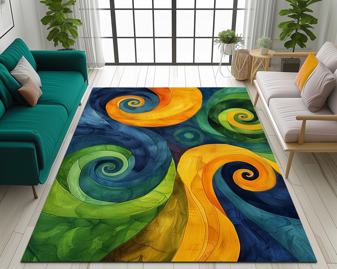 Modern Art Rug, Bright Color Rug, Rug for Corridor, Non Slip Rug ...