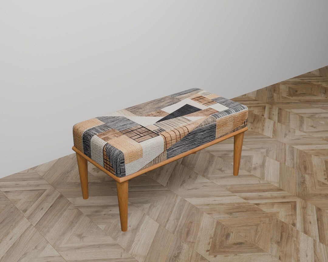 Boho Bench, Modern Shoe Bench, Hand Crafted Otoman, Retro Bench, Bench ...