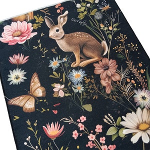 Nature Inspired Rabbit Rug, Patterned Rug, Bunny and Bloom Rug, Non ...