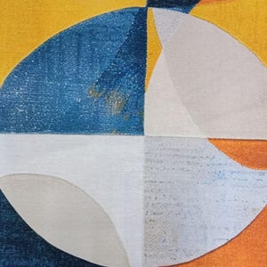 Round Rug, Orange Circle Rug, Geometric Non Slip Decor Rug, Circle ...