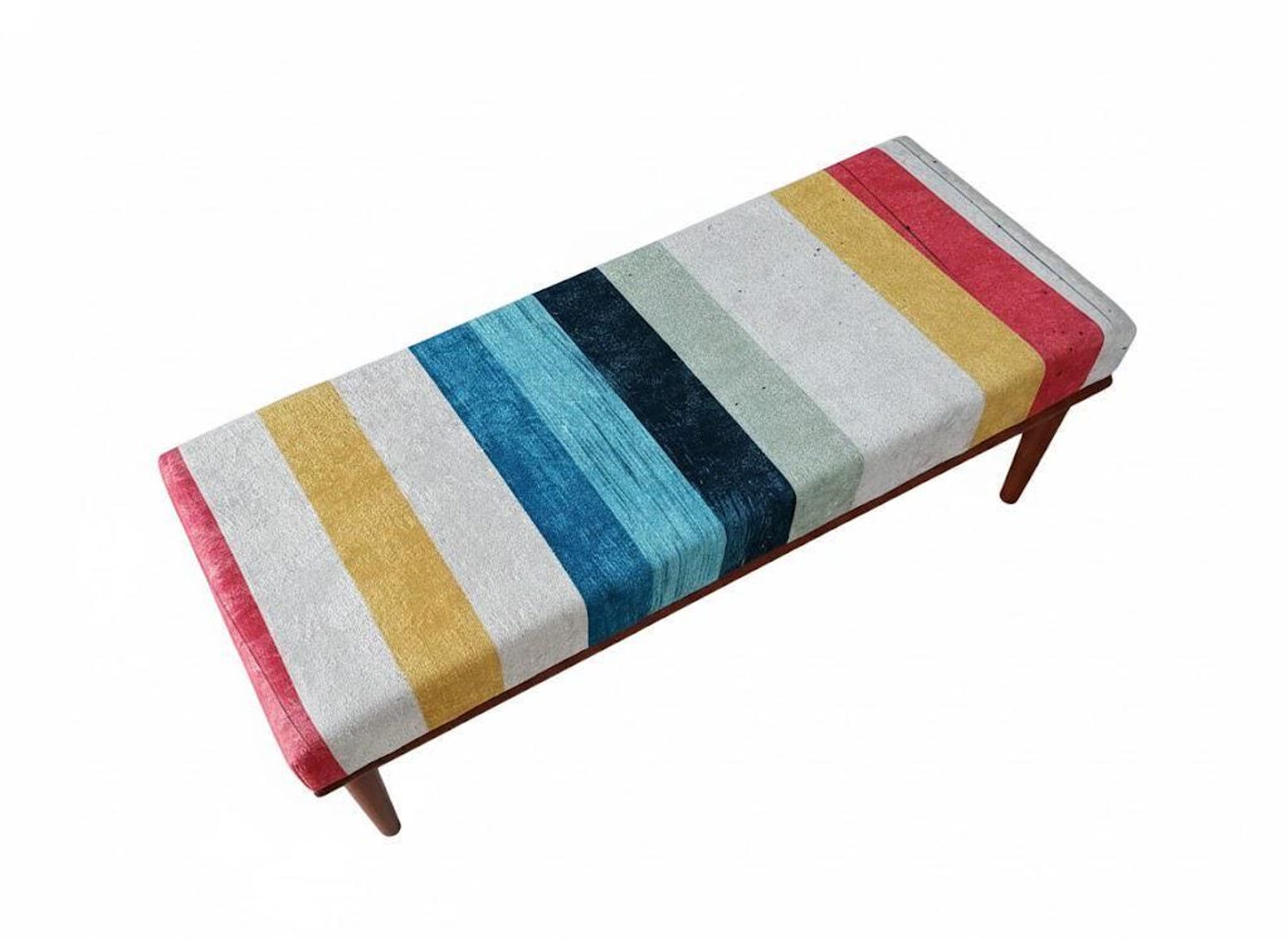 Kitchen Nook Bench, Striped Bench, Retro Bench, Hallway Bench, End of ...