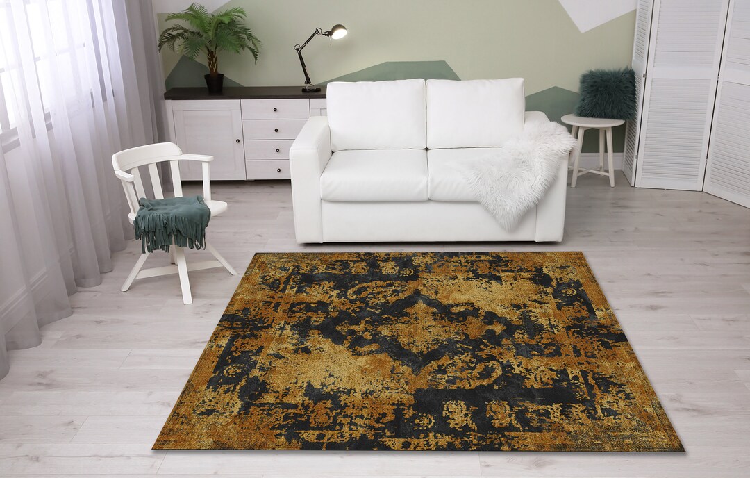 Salon Rug, Gold Rug, Living Room Rug, Luxury Rug, Dining Room Rug ...