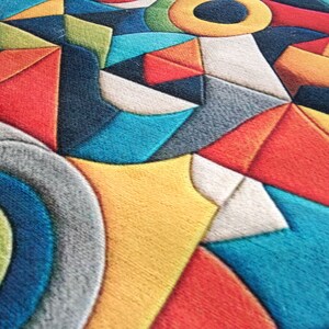 Figurative Rug, Circle Shape Rug, Cozy Rug, Geometric Rug, Modern Rug ...