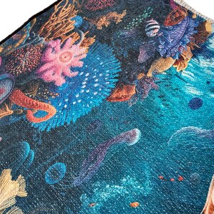 Underwater Animals Rug, Stylish Rug, Ocean Creatures Rug, Non-slip Rug ...