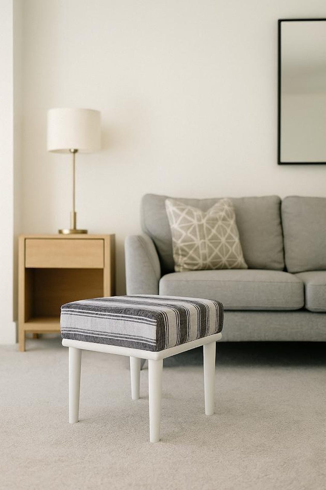 Striped Fabric Entryway Bench: Custom Size Options - Etsy