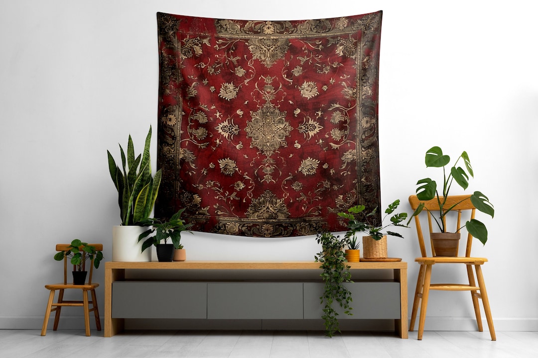 Red Wall Tapestries, Boho Wall Tapestry, Tapestry for Wall, Bed Head ...