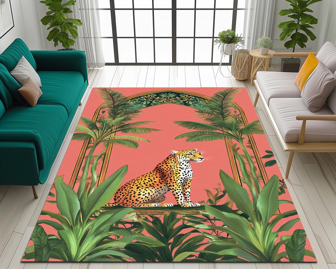 Cheetah Print Area Rug, Stylish Rug, Nature Theme Rug, Versatile ...