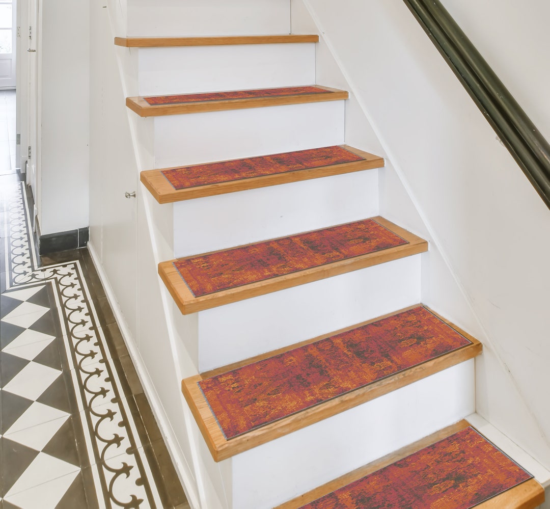 Red Floor Rug, Landing Stair Mat, Outdoor Stair Rug, Durable Stair Rug ...