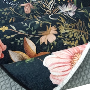 Nature Inspired Rabbit Rug, Patterned Rug, Bunny and Bloom Rug, Non ...