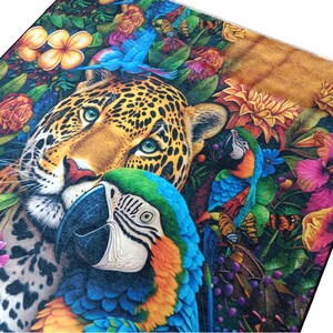Parrot and Tiger Rug, Exotic Rug, Non-slip Rug, Tropical Rug, Vibrant ...
