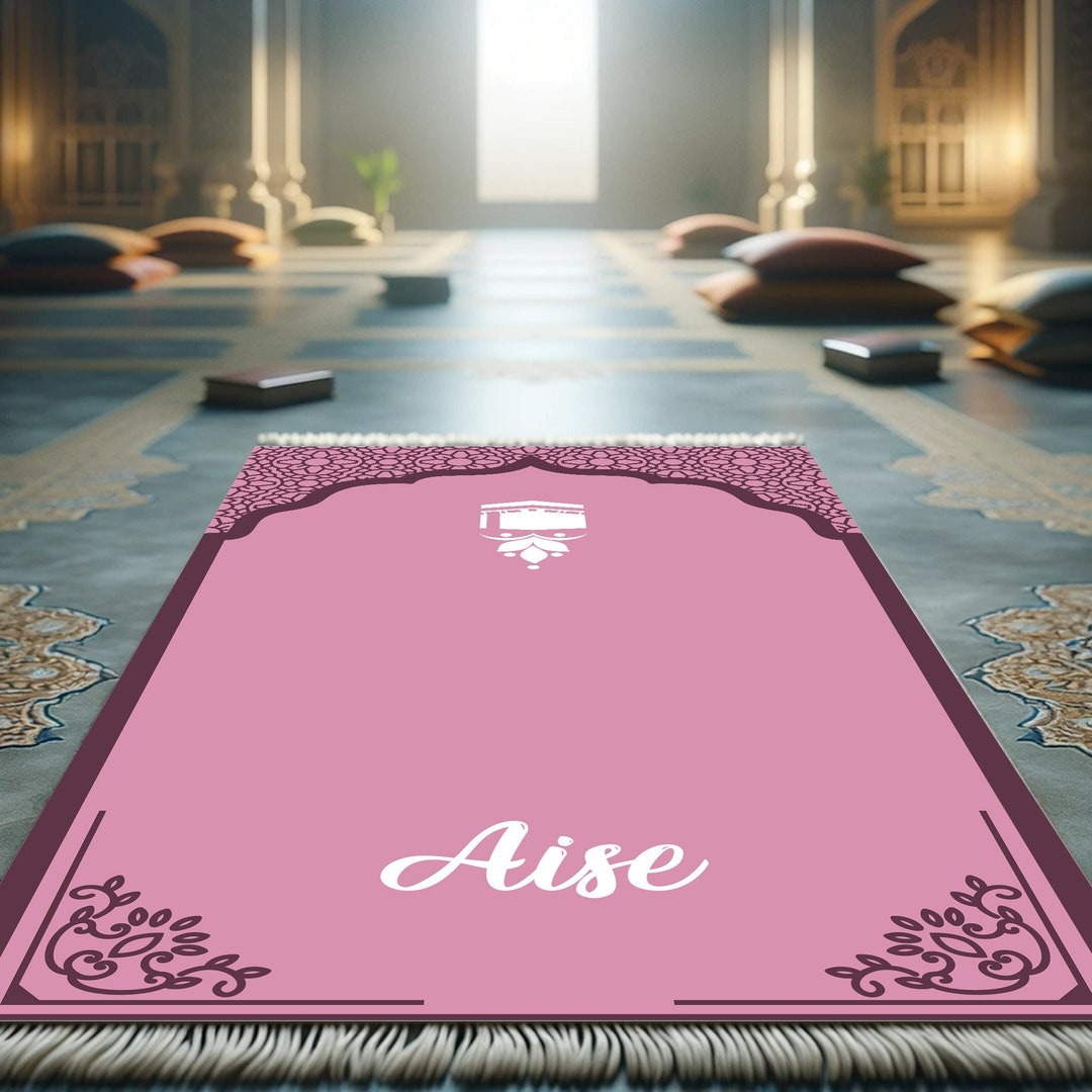 Pink Prayer Mat, Muslim Prayer Rug, Soft Janamaz, Non Slip Salah Mat ...