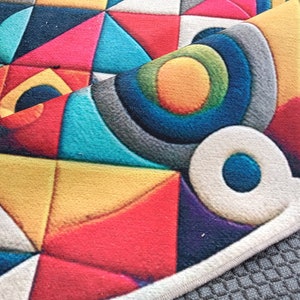 Figurative Rug, Circle Shape Rug, Cozy Rug, Geometric Rug, Modern Rug ...