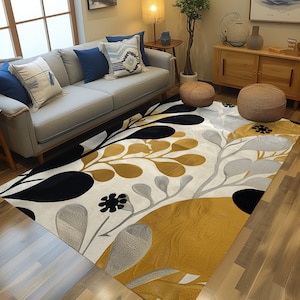 Farmhouse Large Rug, Pastel Color Rug, Mustard Color Teppich, Patio ...