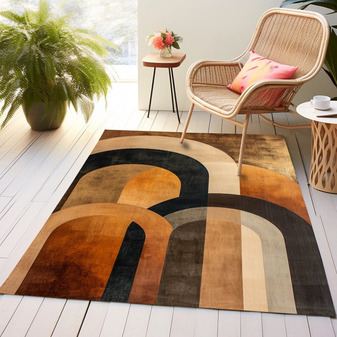 Corridor Runner, Contemporary Rug, Patio Large Rug, Brown Rug, Non Slip ...