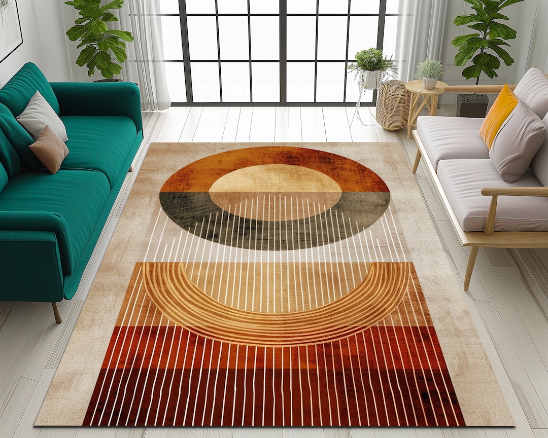 Southwestern Rug, Modern Art Rug, Wall Art Rug, Yellow Large Rug ...