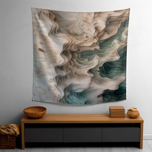 Ocean Theme Tapestry, Blue Tapestries, Dorm Wall Decor, Modern Fiber ...