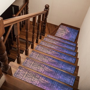 Stair Tread Pack, Outdoor Runner, Washable Rug, Wooden Stair Rug, Print ...