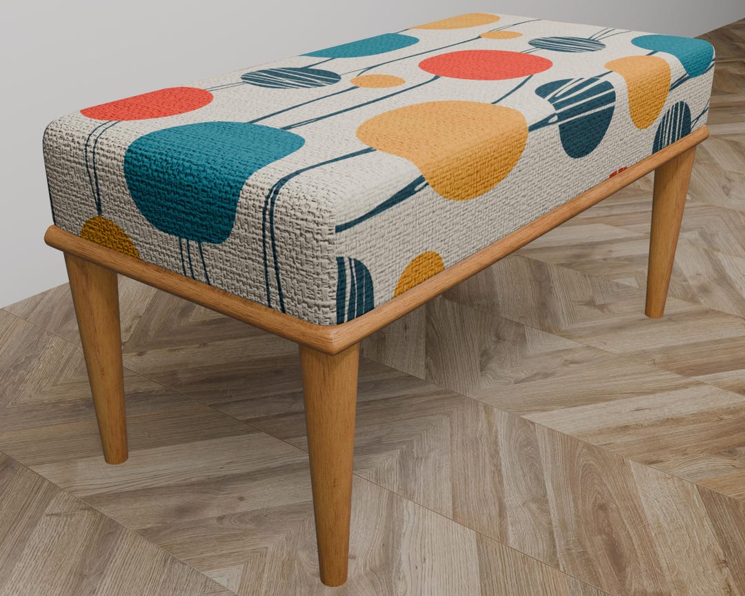 Soft Cushined Bench, Textured Upholstery, Cozy Bench, Area Ottoman ...