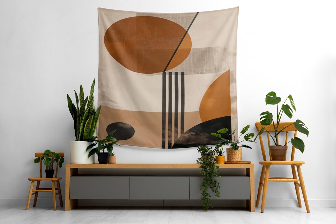 Modern Art Tapestry, Office Wall Art, Wall Hanging Decor, Boho Art ...