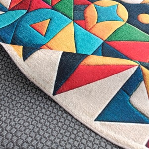 Figurative Rug, Circle Shape Rug, Cozy Rug, Geometric Rug, Modern Rug ...