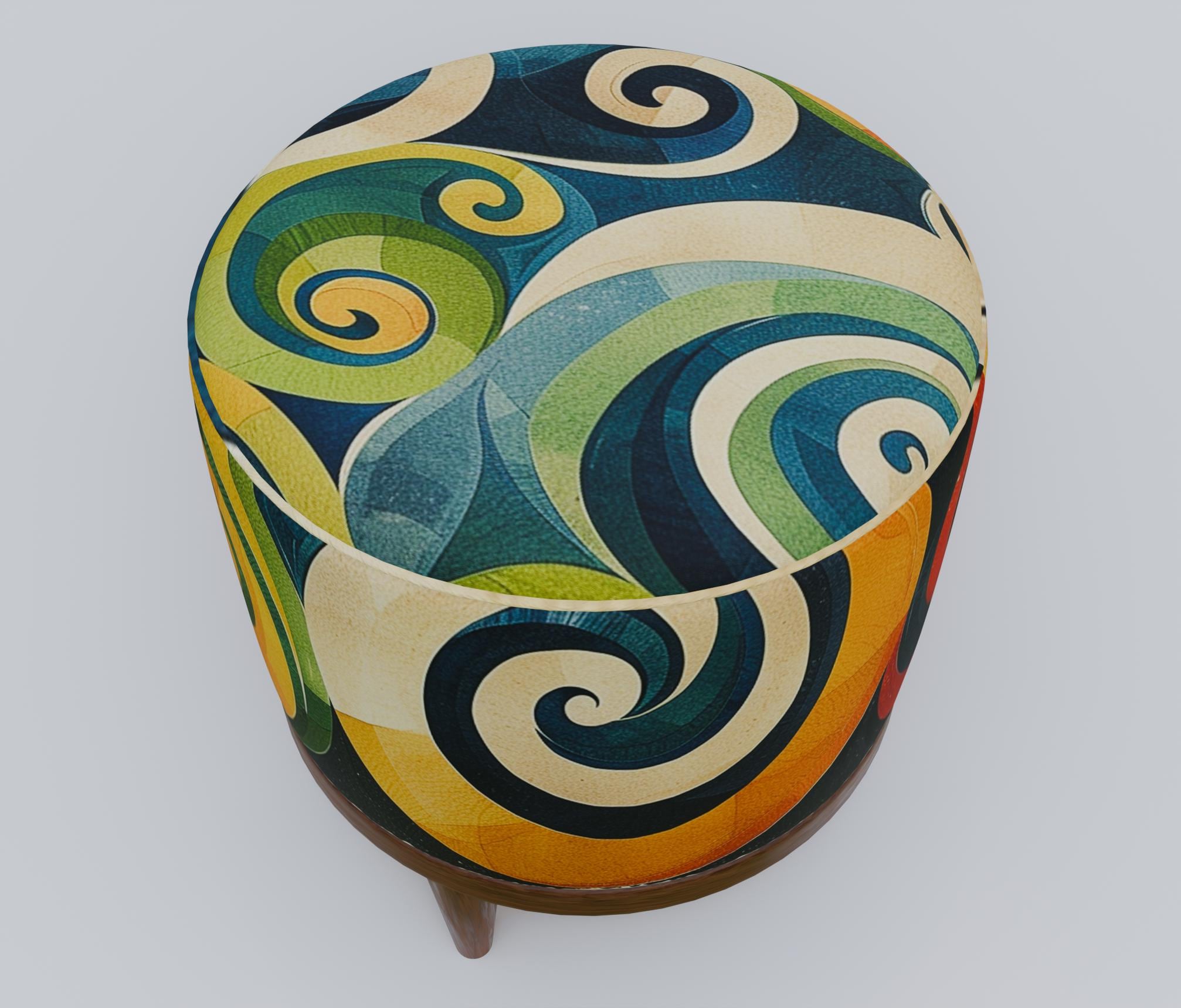 Colorful Modern Decor Round Pouf, Elegance Pouf, Entryway Decoration ...