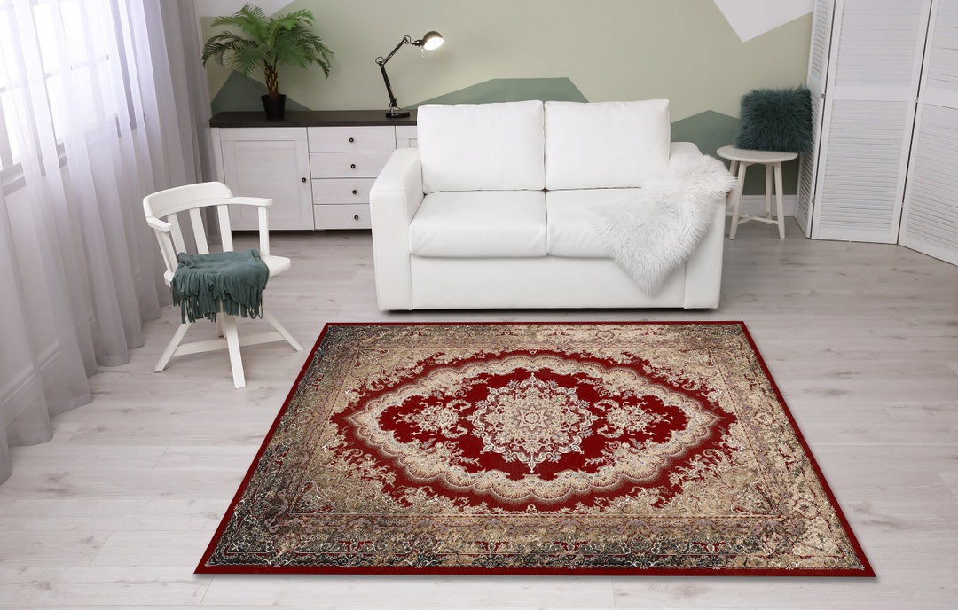 Bohemian Rug, Bold Color Rug, Living Room Rug, Medallion Rug, Area Rug ...