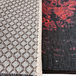 Red Showy Rug, Bedroom Large Rug, Corridor Red Runner, Washable Rug ...