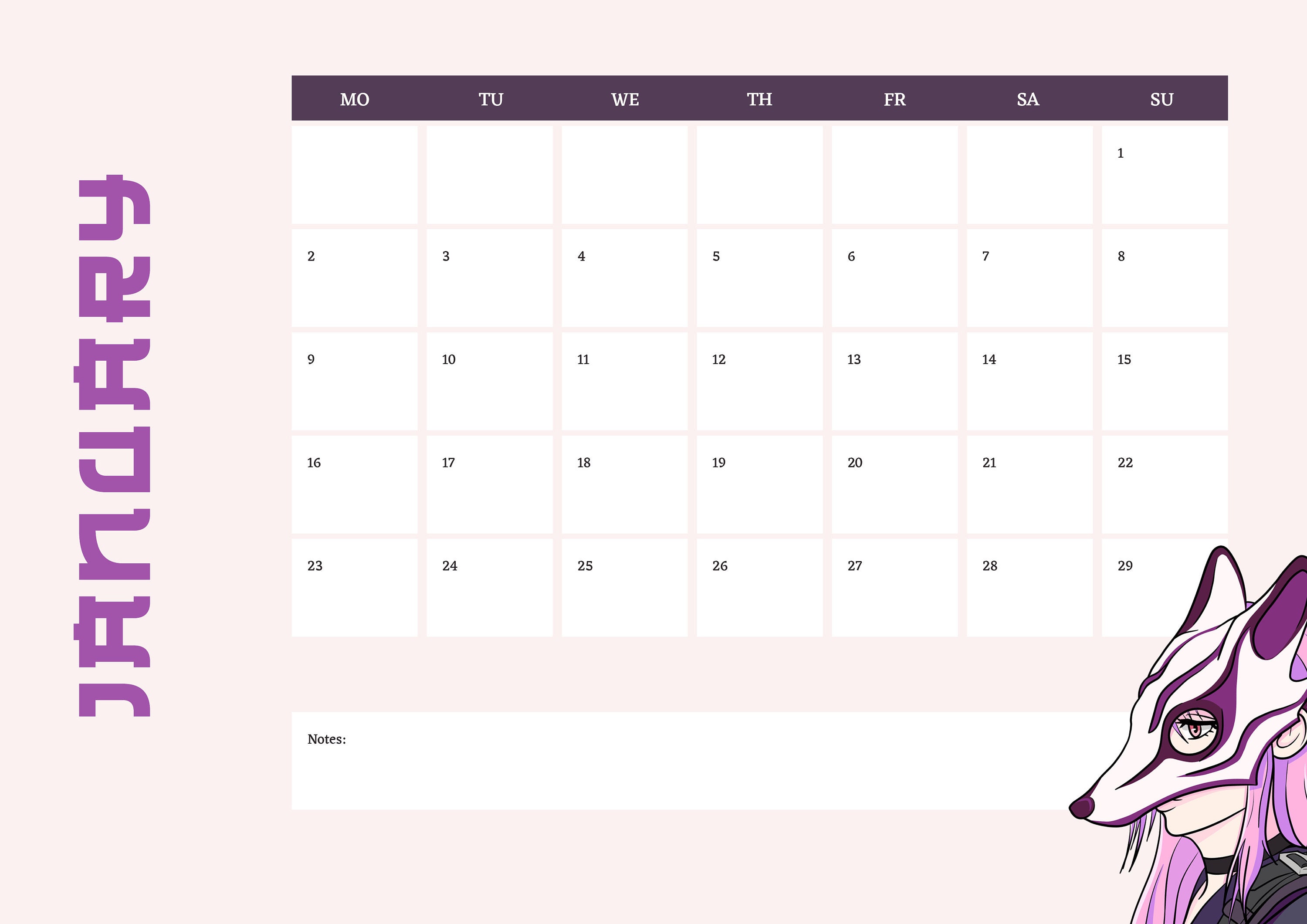 A4 2023 Calendar Digital Self Printable including Rest of - Etsy