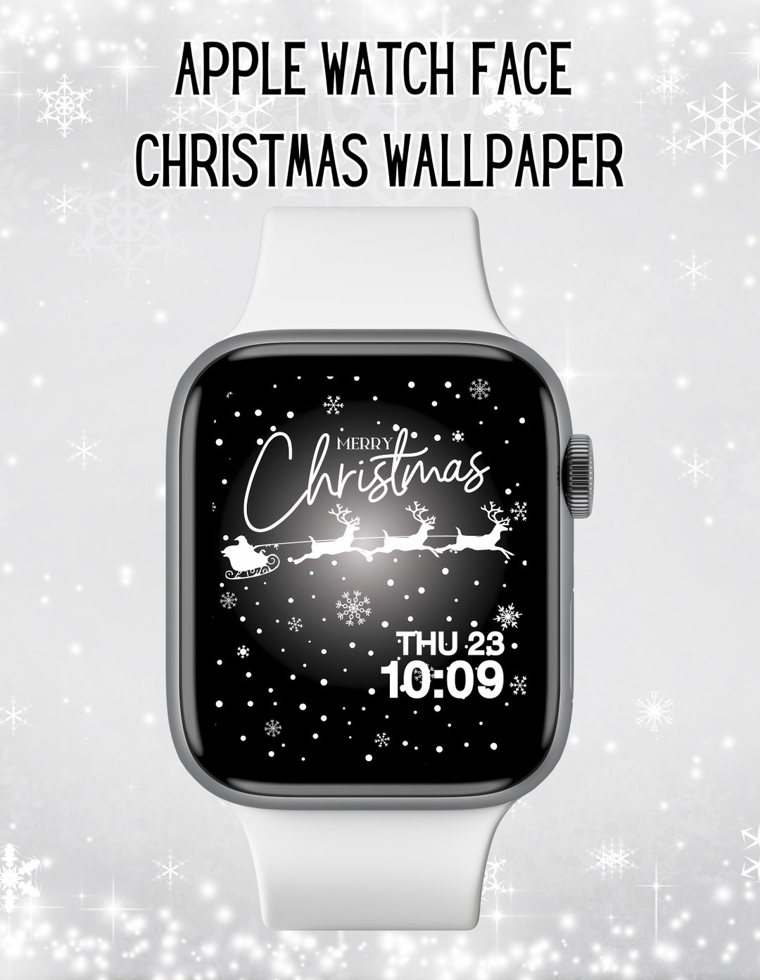 Christmas Santa Apple Watch Face Wallpaper, Merry Christmas Winter ...