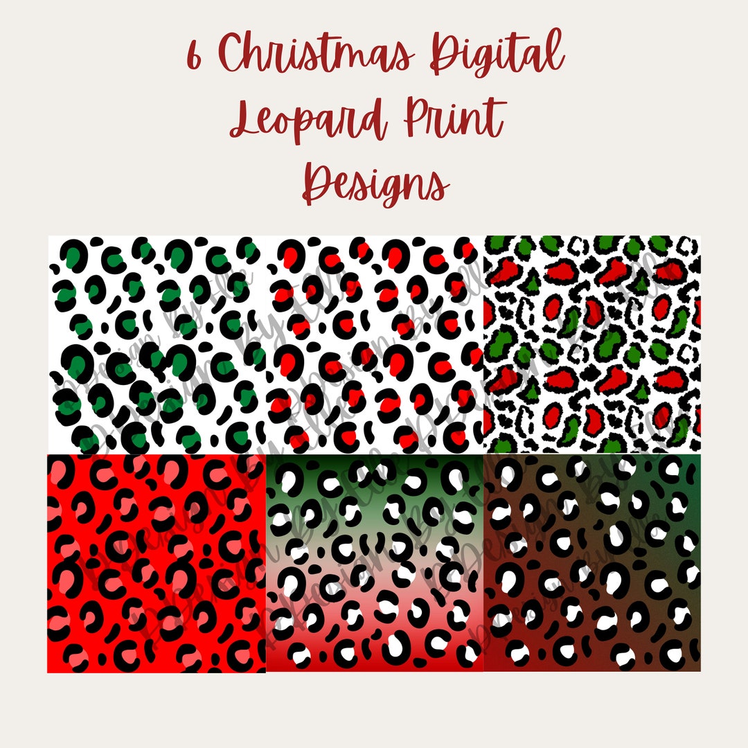 INSTANT DOWNLOAD: Christmas Leopard Print Digital Paper - Etsy