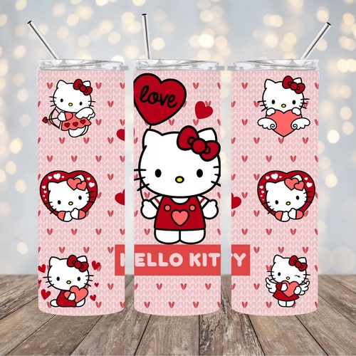 Hello Valentine Kitty 20oz Skinny Tumbler Sublimation Wrap PNG - Etsy