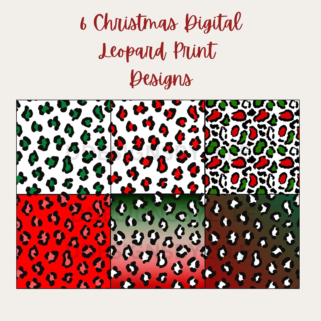 INSTANT DOWNLOAD: Christmas Leopard Print, Digital Paper, Scrapbook ...