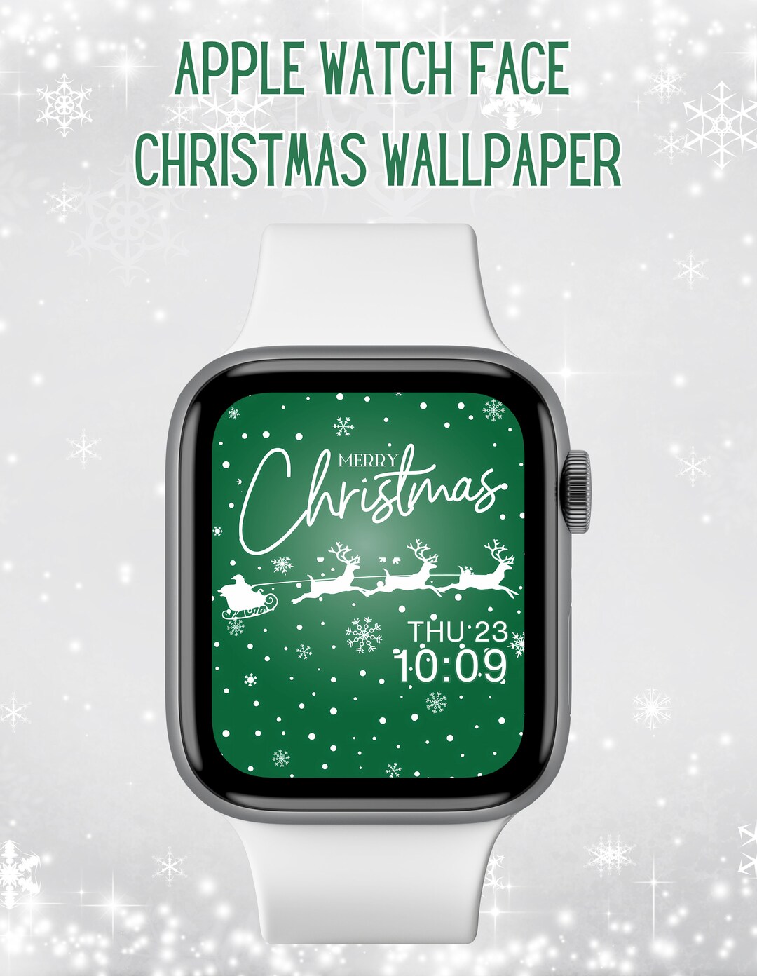 Green Christmas Santa Apple Watch Face Wallpaper, Merry Christmas ...