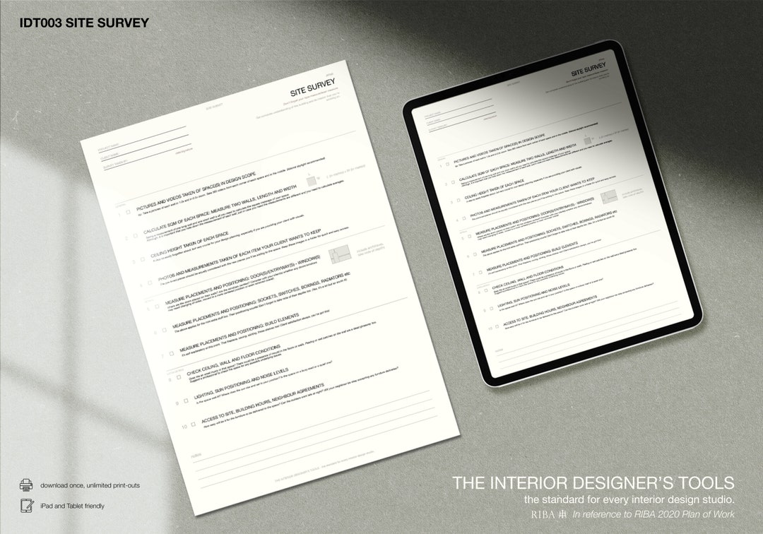 IDT003 - Site Survey Checklist - Etsy