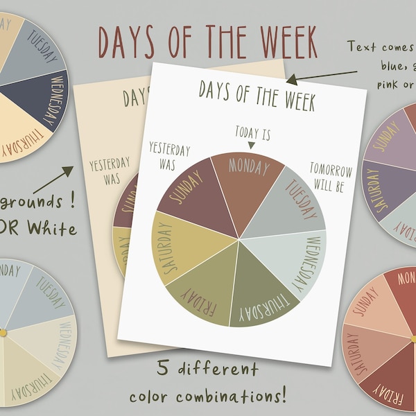 Days of the Week Wheel - Etsy