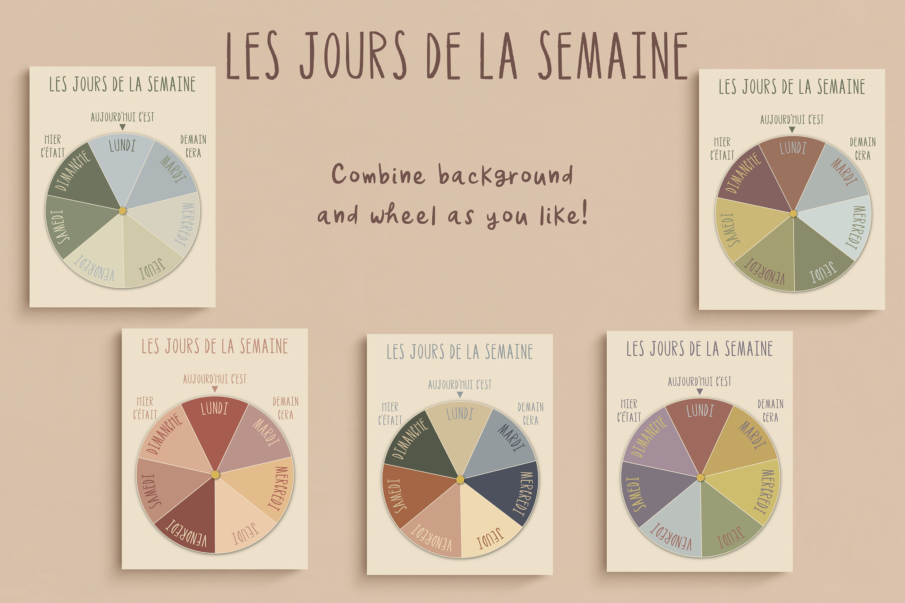 Les Jours De La Semaine Wheel, French Homeschool Activity, French Kids ...