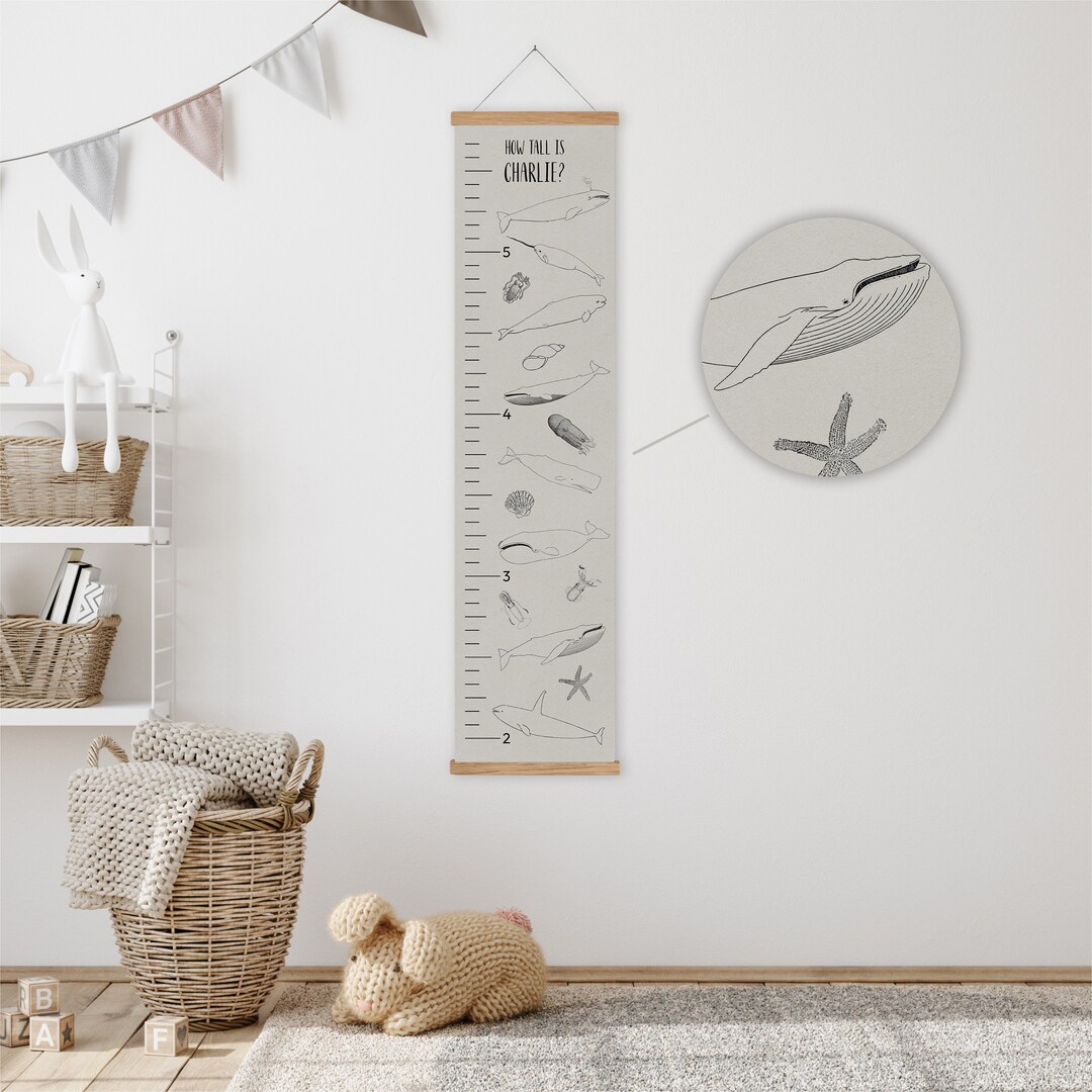 Whale Growth Chart Ocean Height Chart Sea Animal Child Height Ruler ...