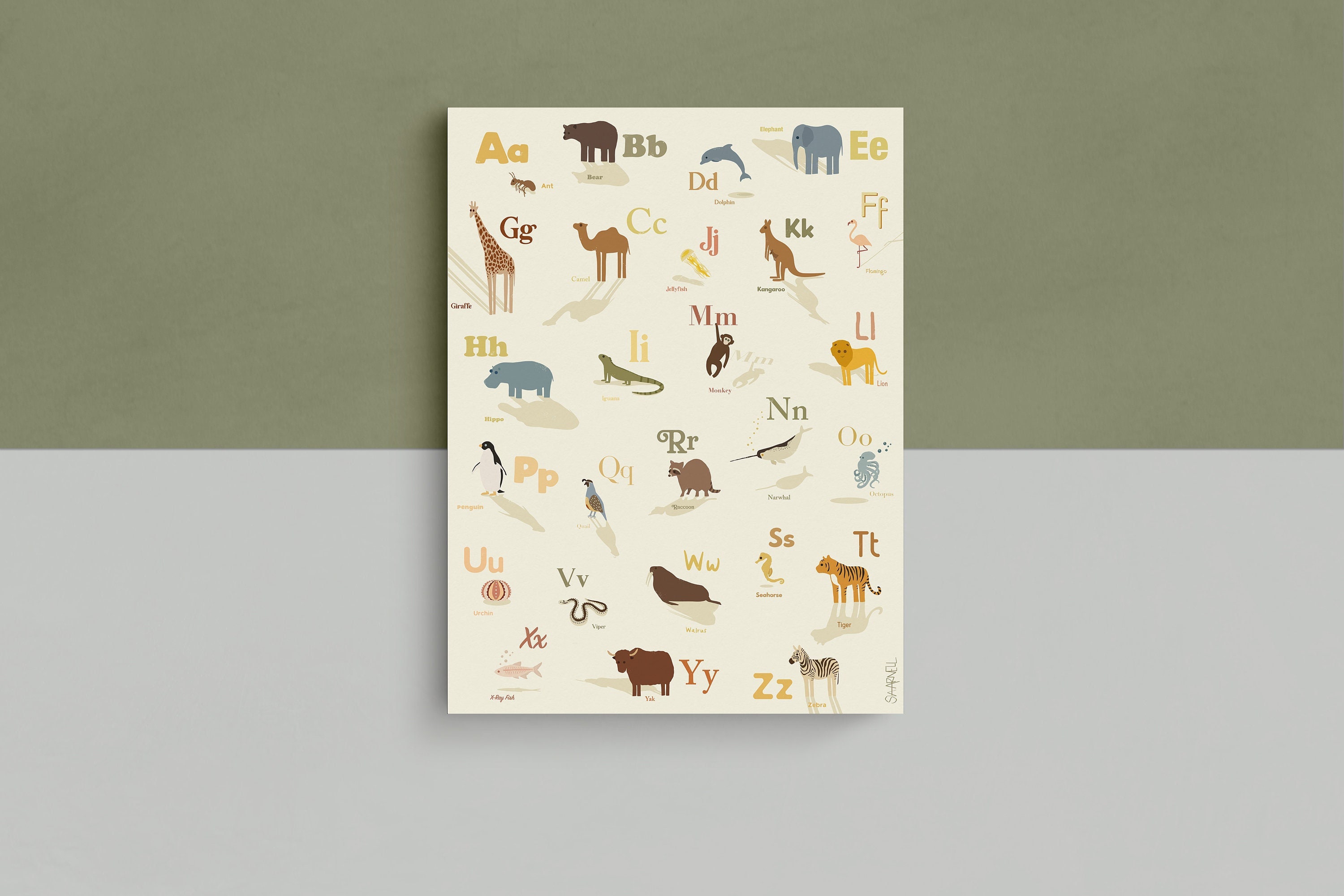 Animal Alphabet Poster, Learn the Alphabet, Educational Abc Poster, Abc ...