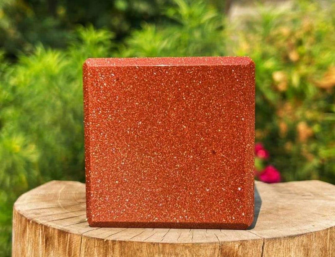 Rare and Large 70MM Cube Beautiful Red Goldstone Red Sandstone ...