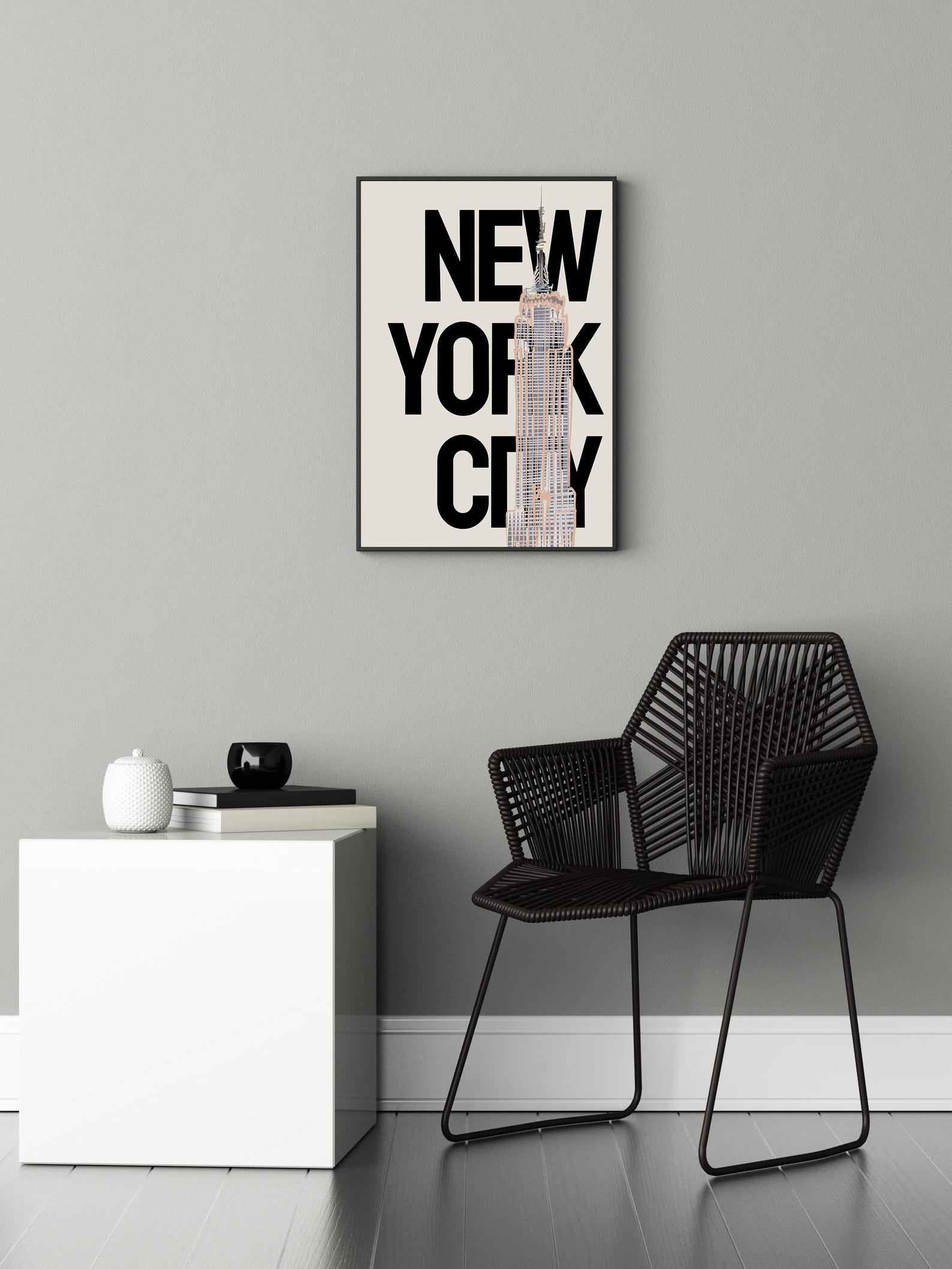Hand Drawn Empire State Building Art Print: Minimalist NYC Poster ...