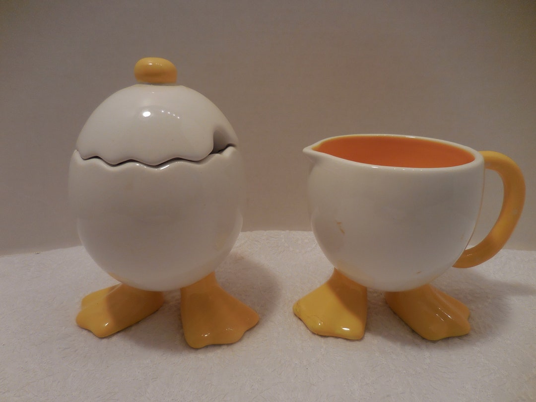 Sugar & Creamer Set With Ducky Legs - Etsy