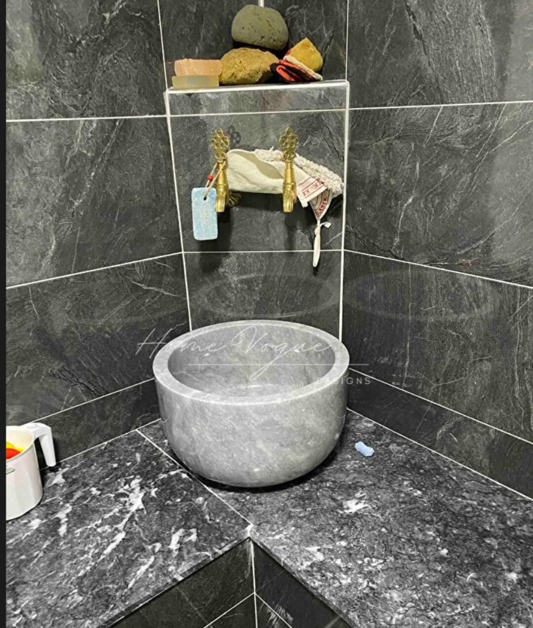 Silver Marble Basin, Turkish Hammam Sink, Gray Marble Sink, Sink Bowl ...